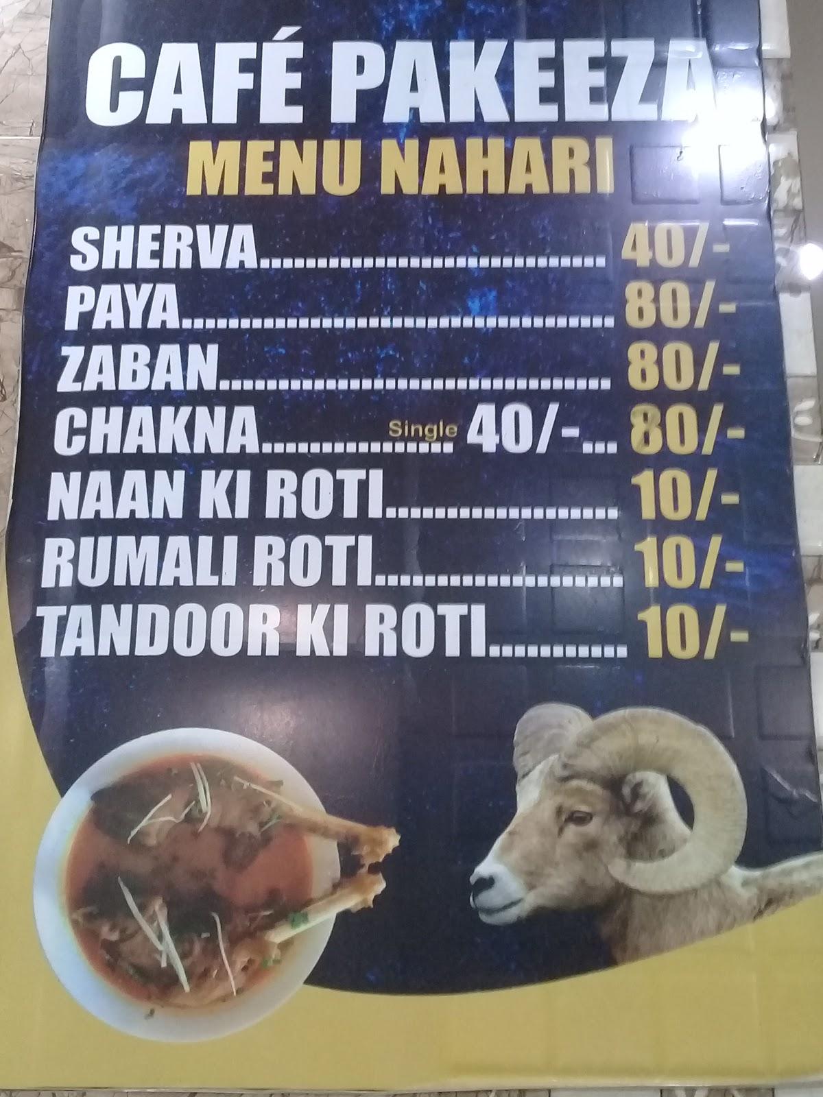 Cafe Pakeeza Hotel, Hyderabad - Restaurant menu and reviews