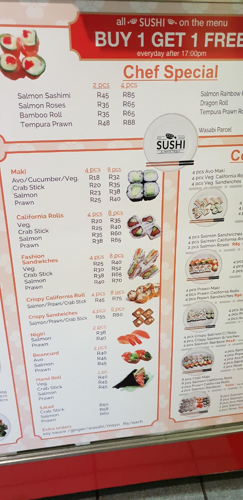 Menu at Win Win Chinese Take Away restaurant, Cape Town
