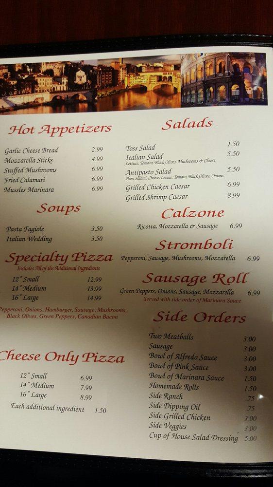 Menu at Fontana Italian Restaurant, Moore