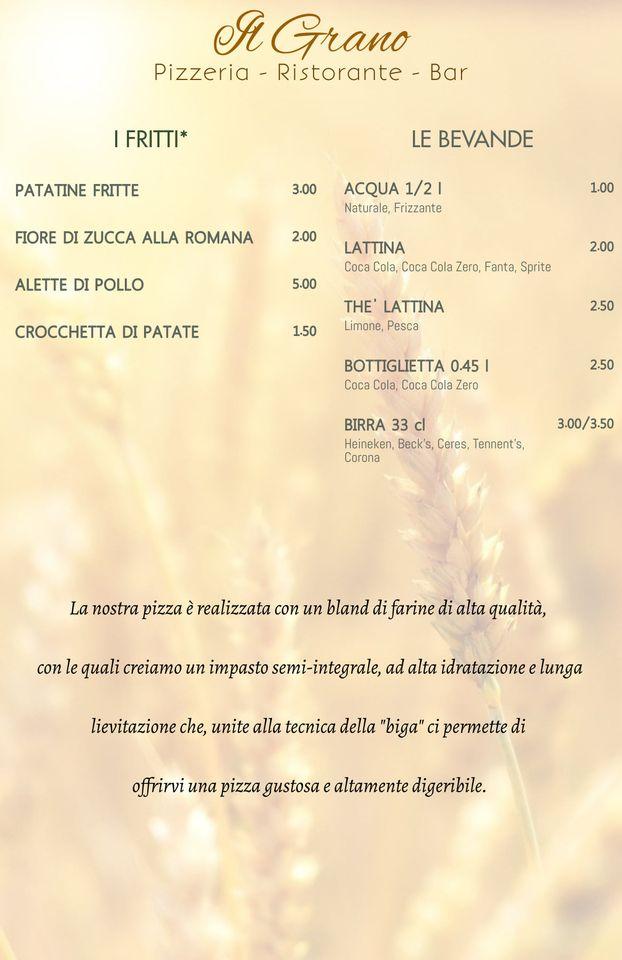Menu da Il Grano pub & bar, Varallo Pombia