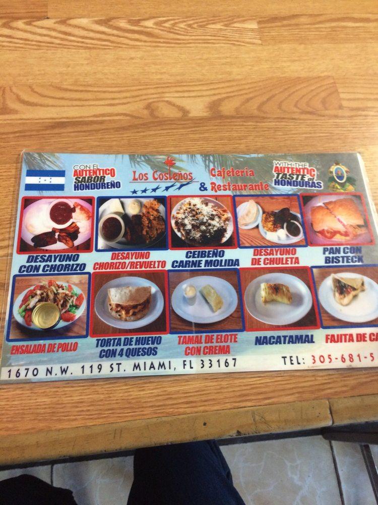 Menu at Los Costenos Cafeteria & Restaurant, Miami, NW 119th St