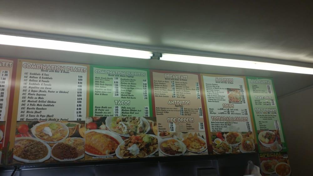 Menu at Macho Cafe Mexican Food, San Gabriel