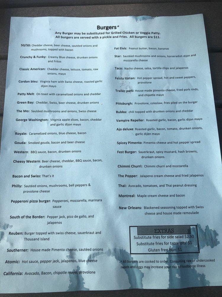 Menu at 50/50 Taphouse pub & bar, Winchester