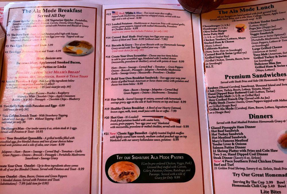 Menu at Alamode Cafe, Big Rapids