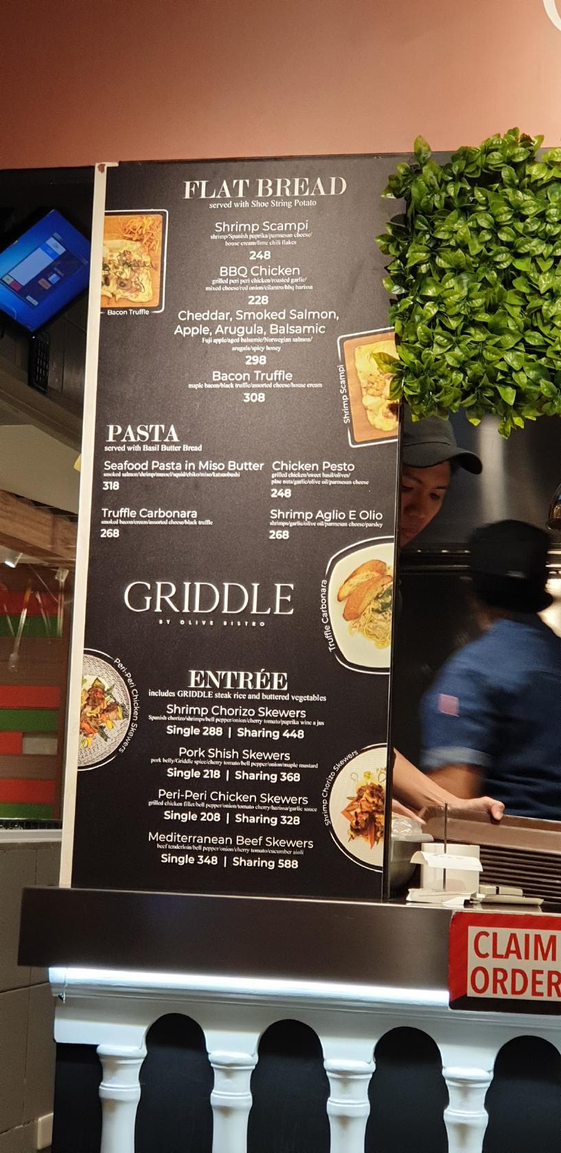 Menu at Griddle by Olive Bistro restaurant, Pasig