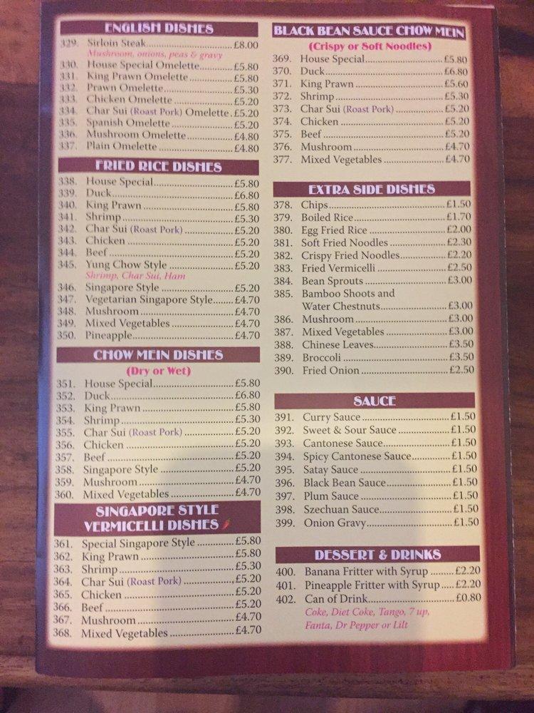 Menu at New Kam Sang Takeaway restaurant, Scarborough