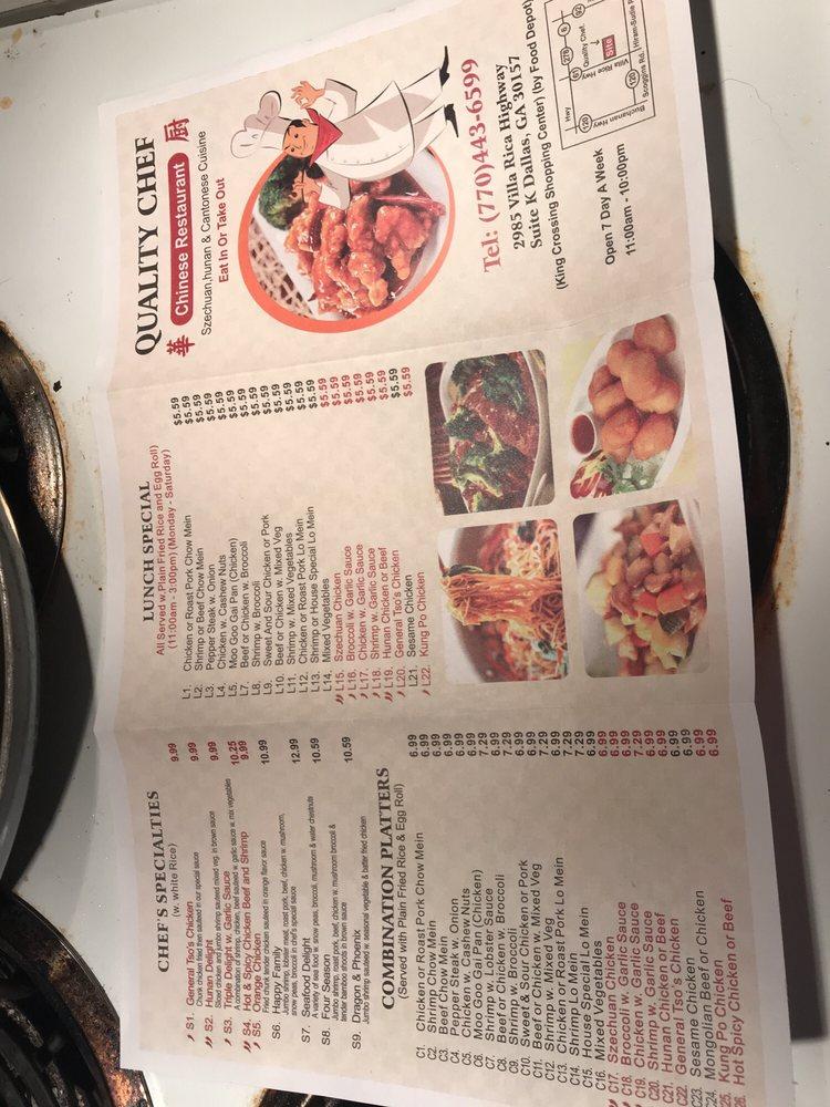 Carta del restaurante Quality Chef, Dallas