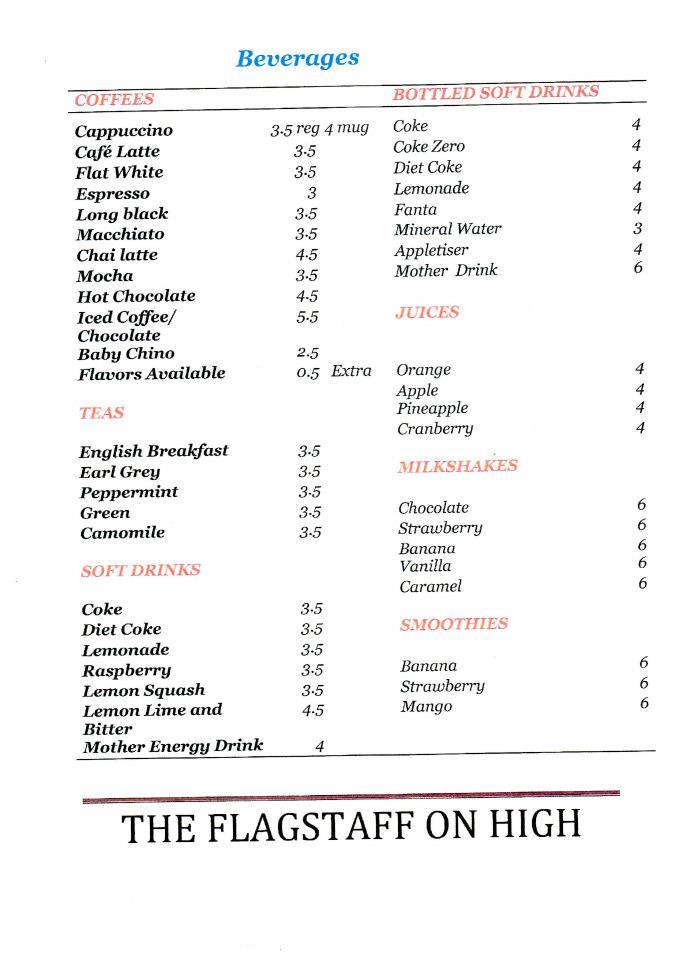 Carta del restaurante The Flagstaff Hotel Maryborough - Steak House ...