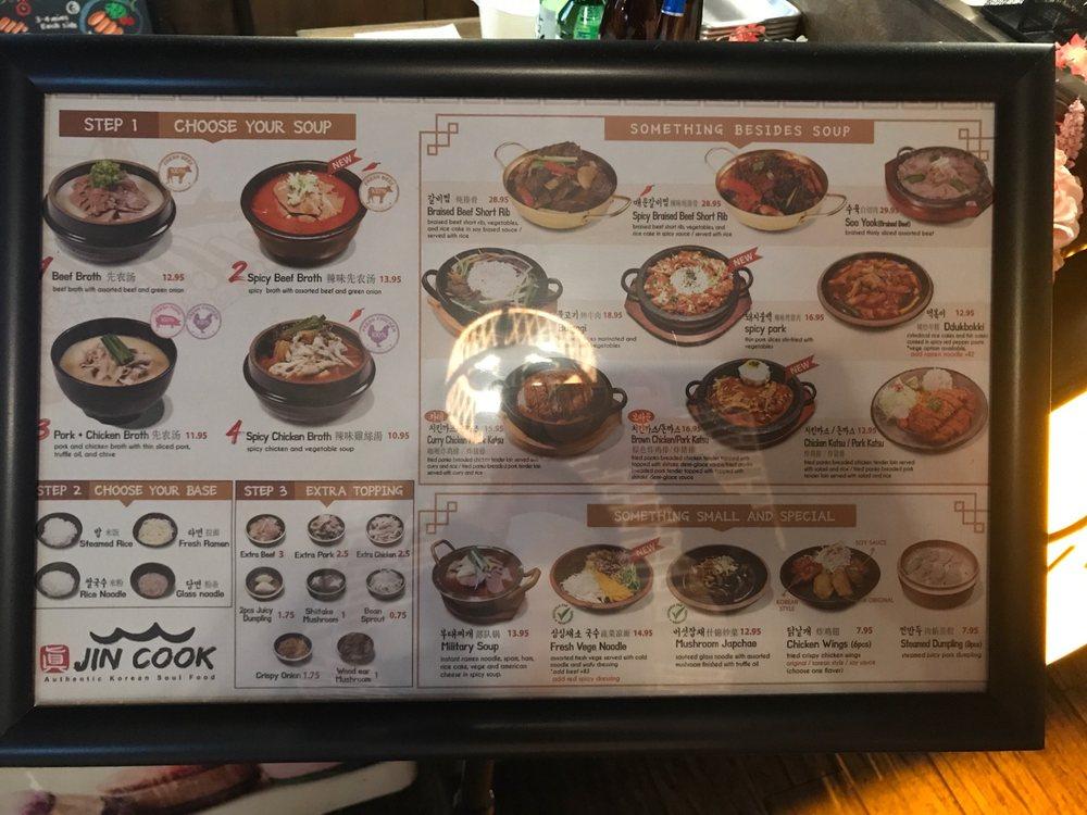 Menu at Jin Cook - Authentic Korean Soul Food restaurant, Glendale