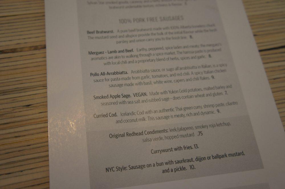 Menu at OTTO Food & Drink restaurant, Edmonton