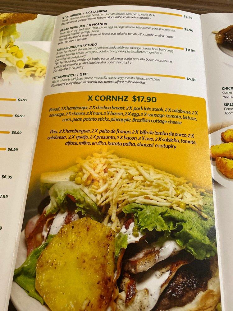 Menu at The Corn House restaurant, Marietta