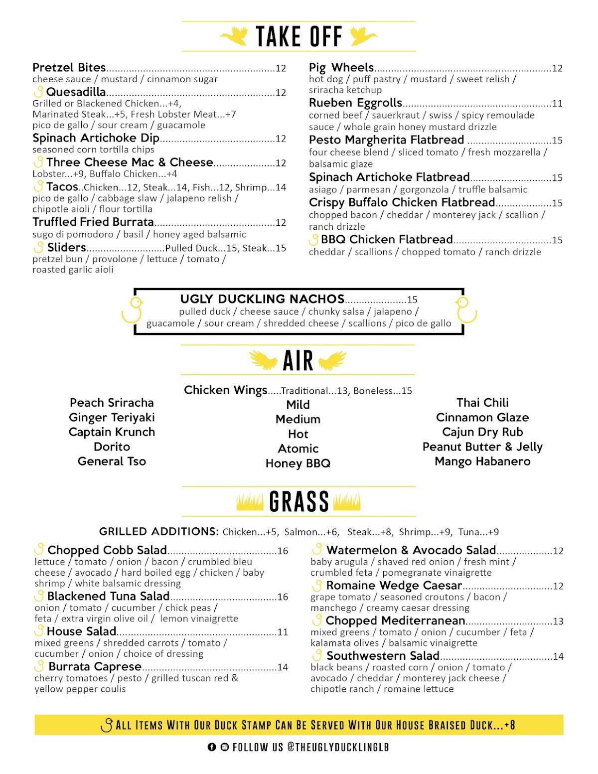 Menu at Ugly Duckling - Long Beach restaurant, Long Beach