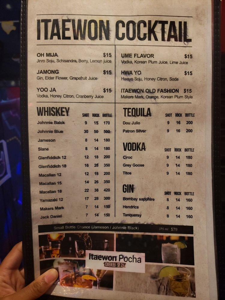 Menu at Itaewon Gastropub, West New York
