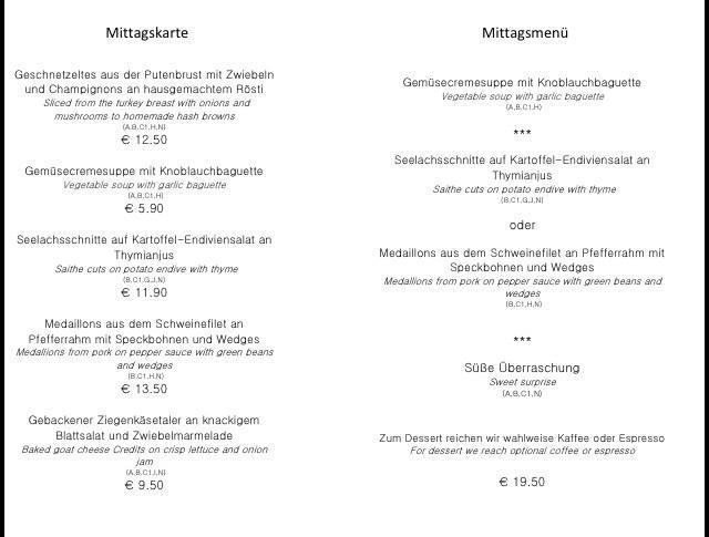 Menu at MERCURE Restaurant Trier Porta Nigra, Trier