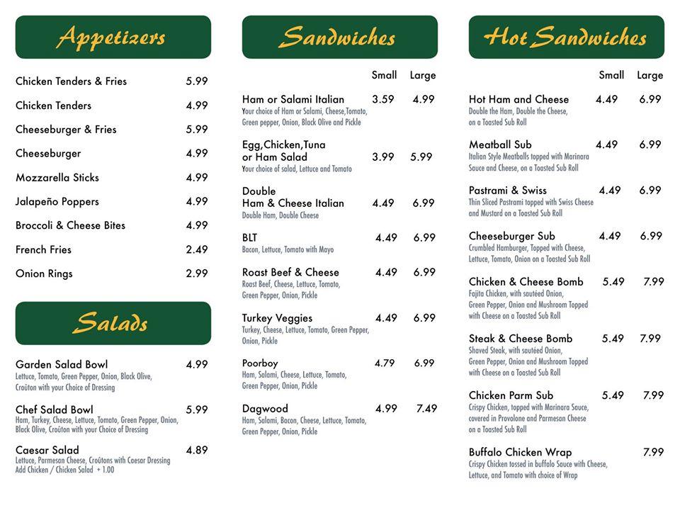 Menu at Mallard Mart, Bethel
