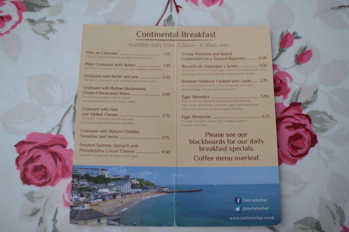 Menu at The Met pub & bar, Ventnor, Esplanade