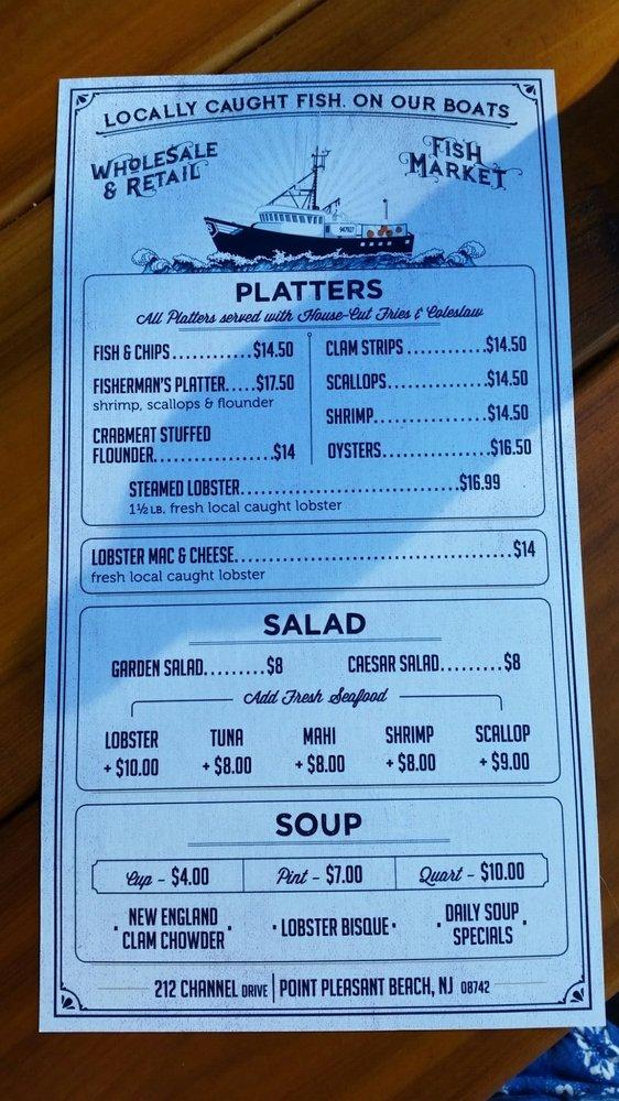 Menu at Atlantic Offshore Fishery restaurant, Point Pleasant Beach