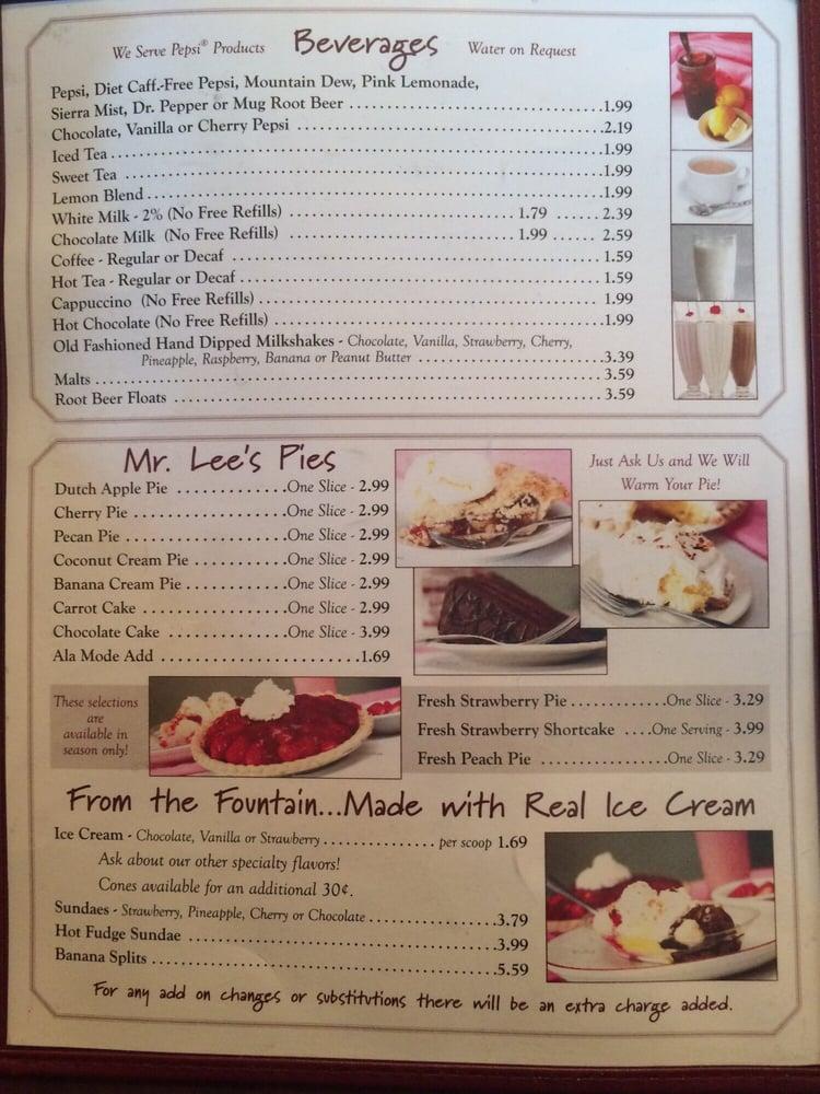 Menu at Mr Lee's Restaurant, Cambridge