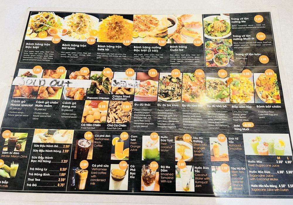 Menu at Pha Lau Quan Street Food restaurant, Westminster