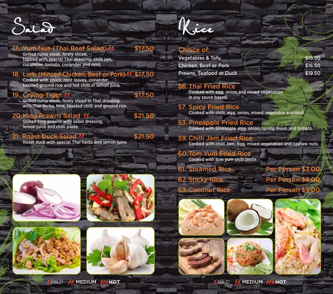 Menu at Sticky Rice Thai Wickham restaurant, Wickham