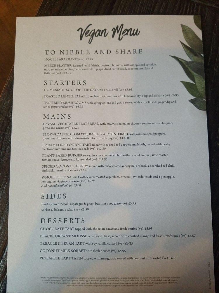 Menu at Swan Inn Broadway pub & bar, Broadway
