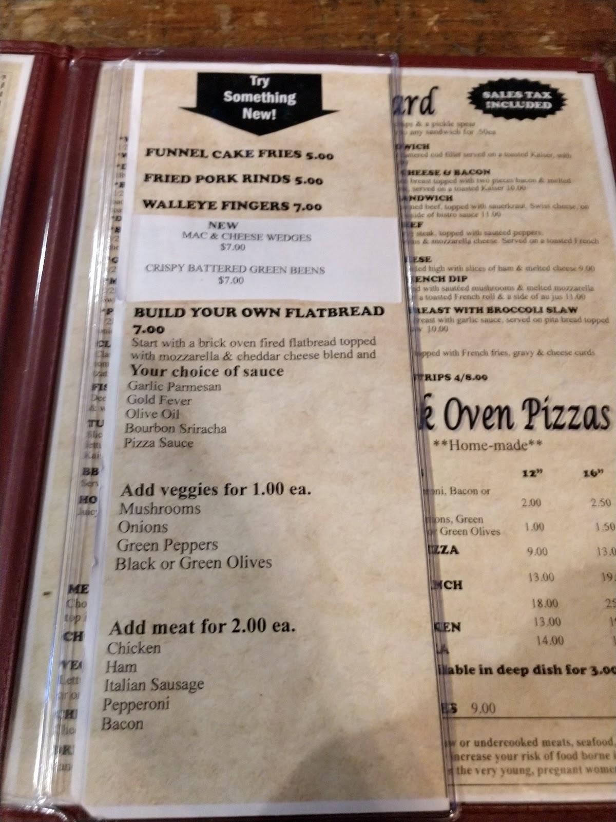 Menu at Town Pump Bar and Grill, Rhinelander