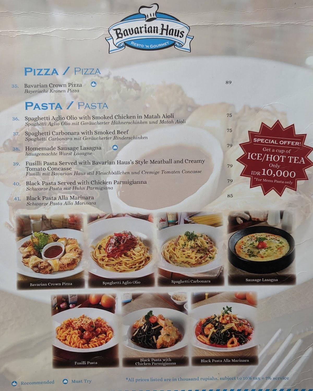 Carta del restaurante Bavarian Haus Bratwurst 'n Grill, Megamendung