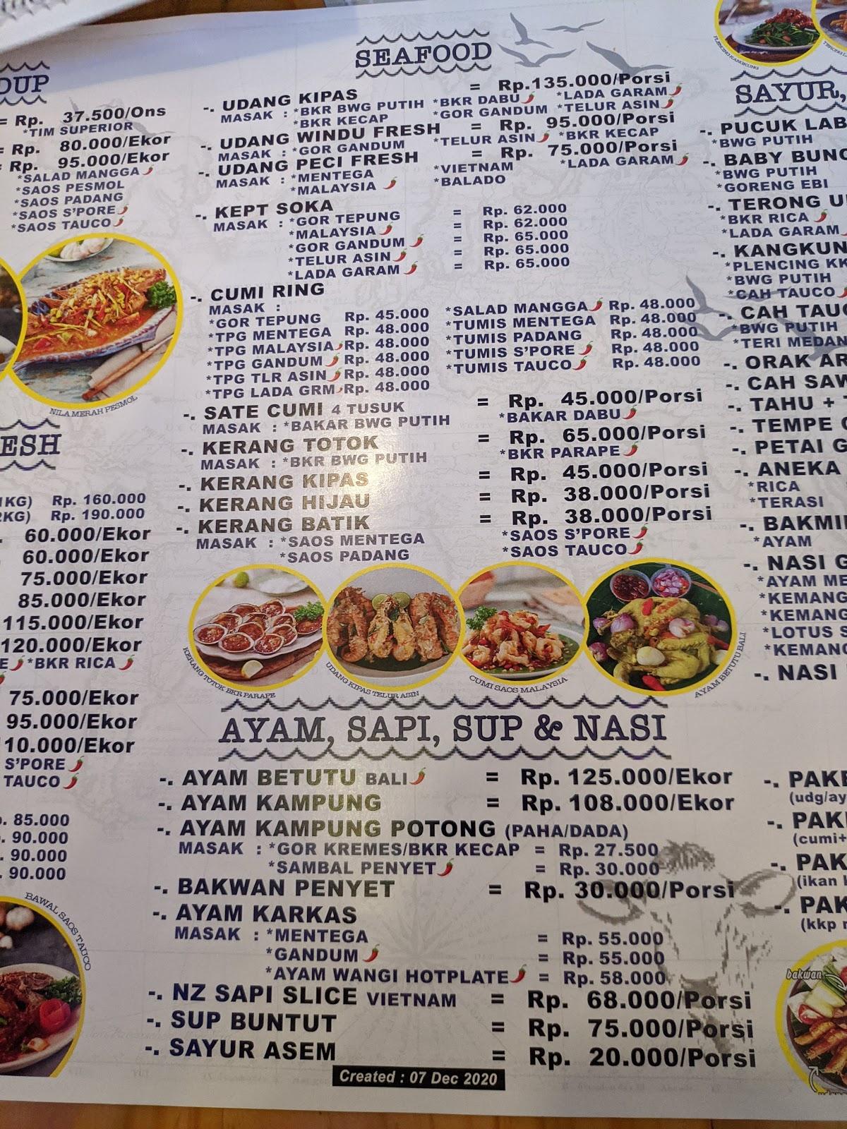 Menu at Daun Lada restaurant, Surabaya, Tunjungan Plaza 6