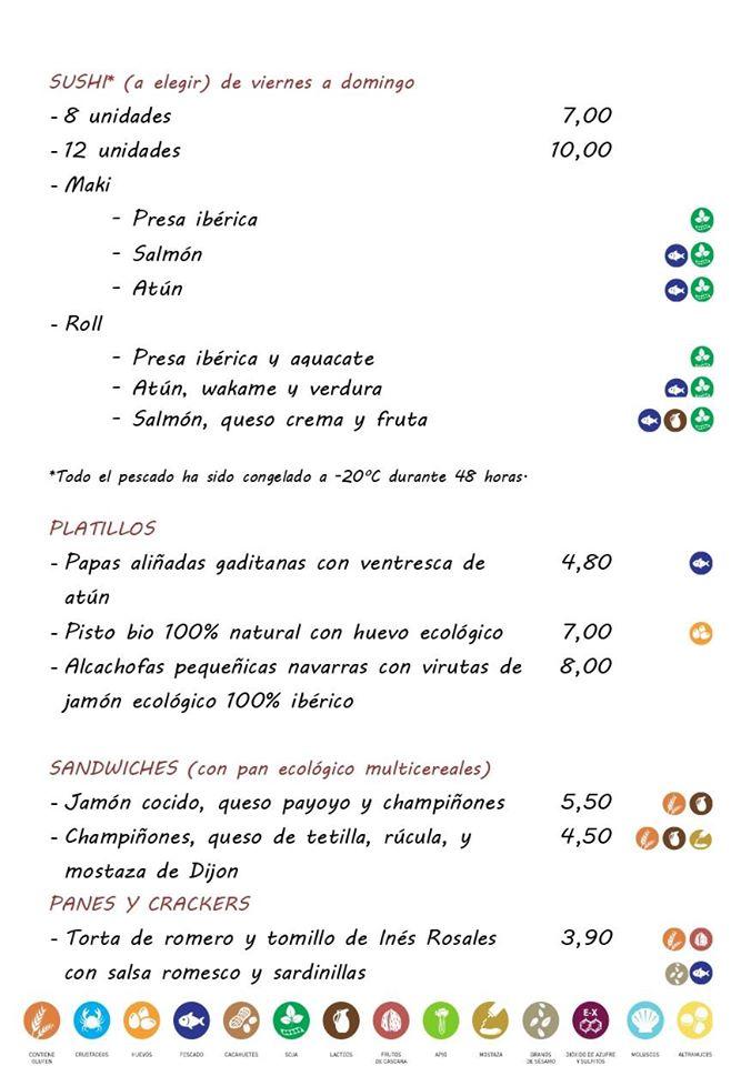 Menu at La Comanda pub & bar, Aracena