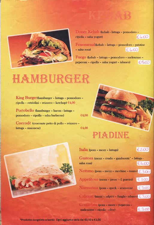 Menu at Paninoteca Portobello Road, W38 pub & bar, Mazara del Vallo
