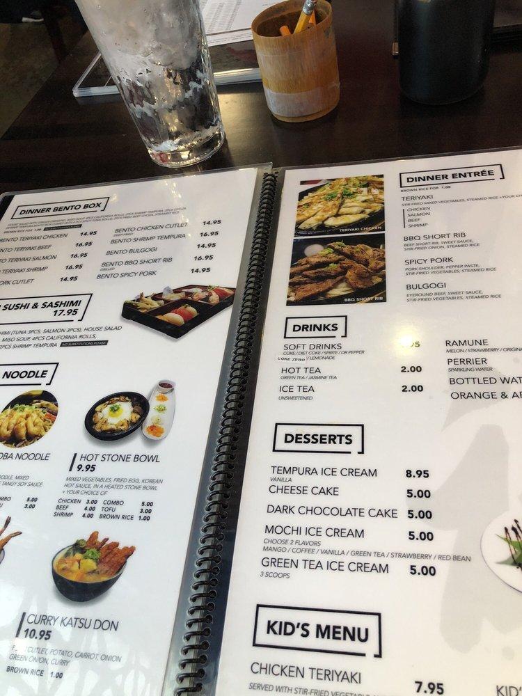Menu at Sushi Zen restaurant, Southlake