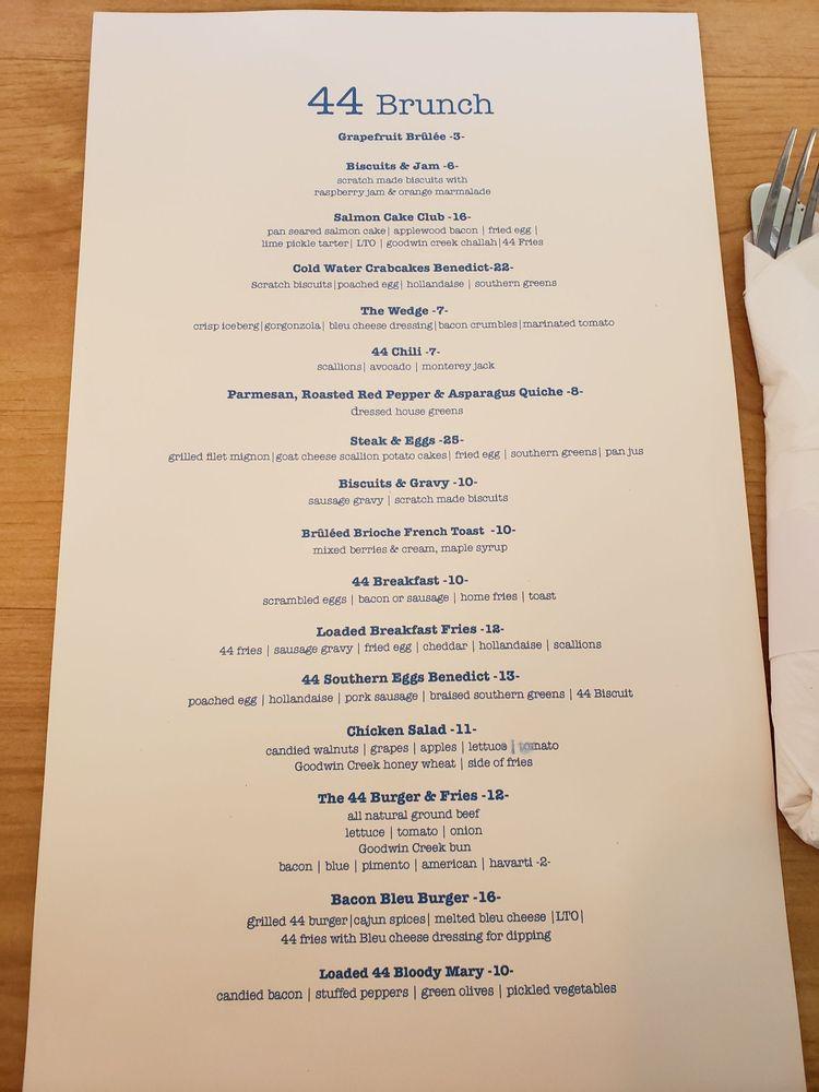 Menu at Paris Cake Company/table 44 cafe, Staunton