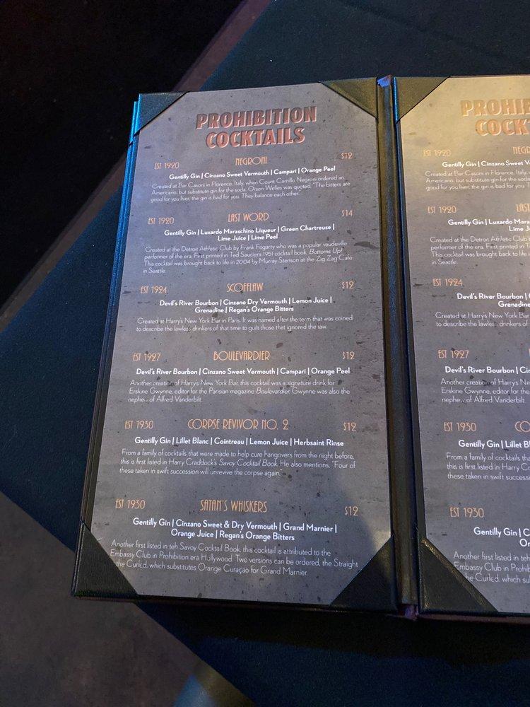 Menu at Hideout Bar, New Orleans