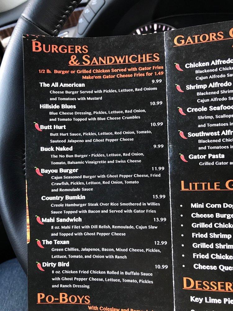 Menu at Lazy Gator pub & bar, Amarillo