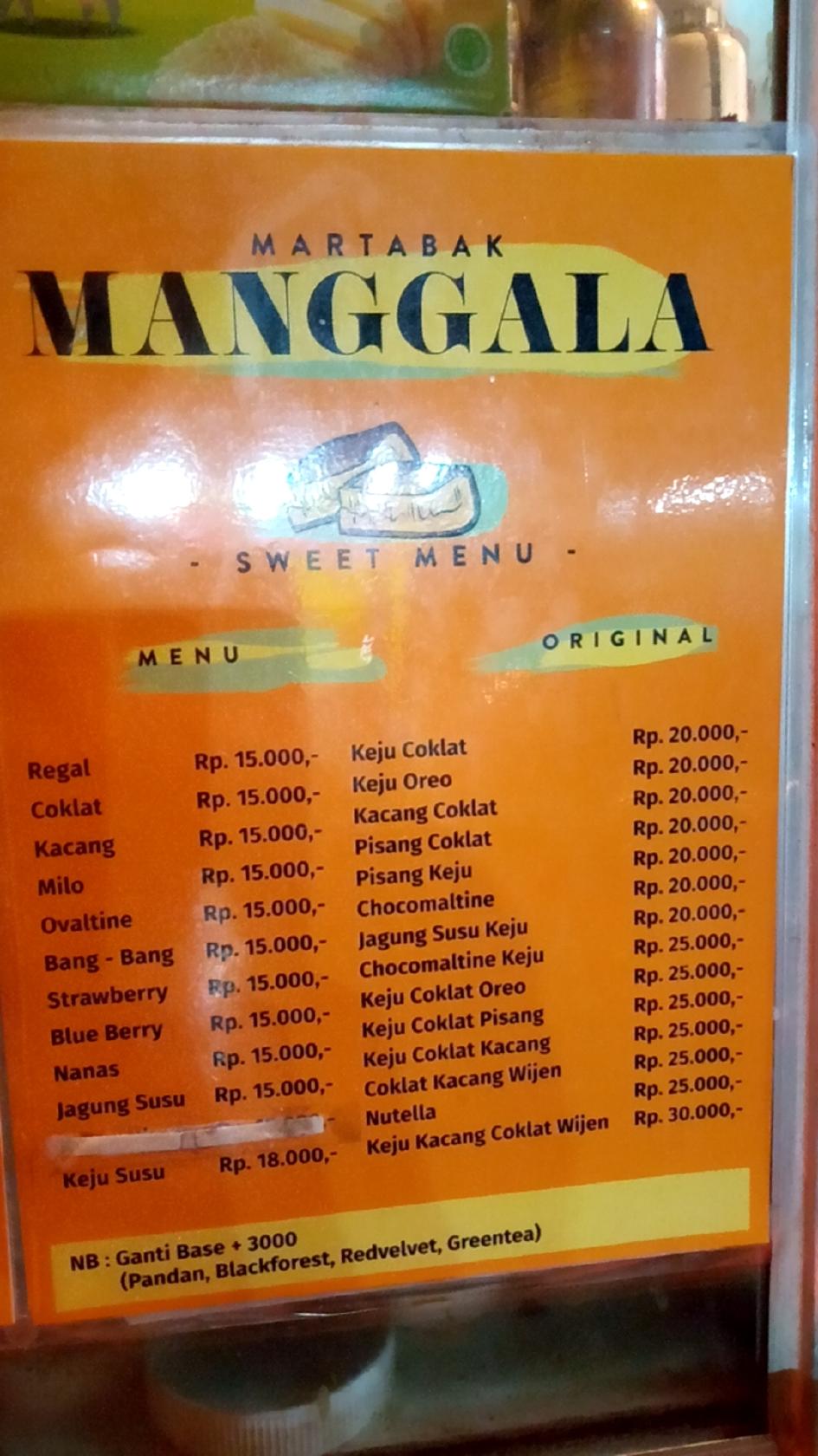Menu at Martabak Manggala Banjarsari restaurant, Semarang, Jl ...