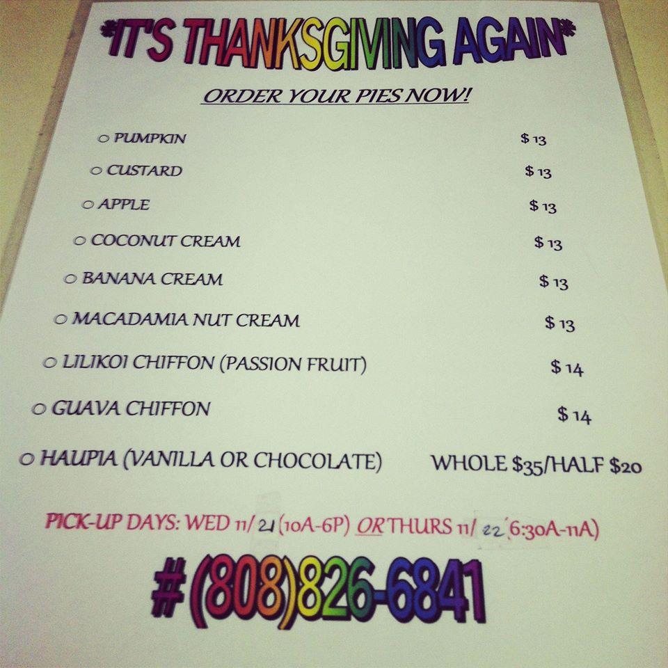 Menu at Village Snack Shop & Bakery, Hanalei, 5-5190 Kuhio Hwy b3