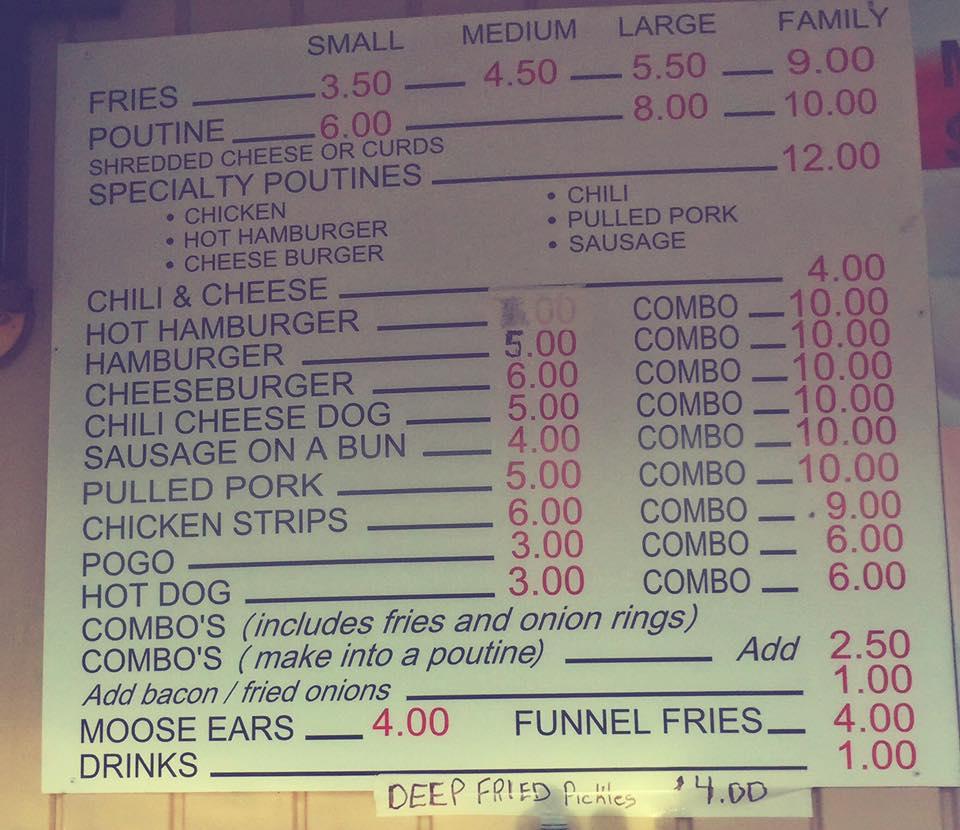 Menu at Family Fry Shack fast food, Renfrew