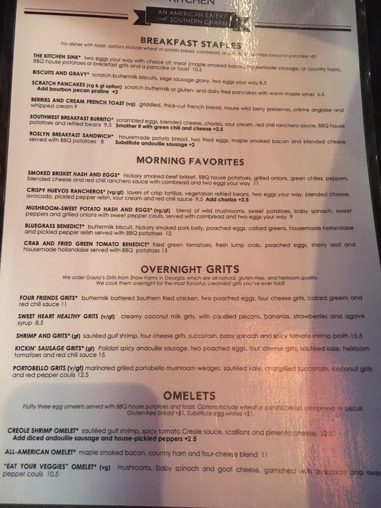 Menu at Four Friends Kitchen restaurant, Denver, Roslyn St