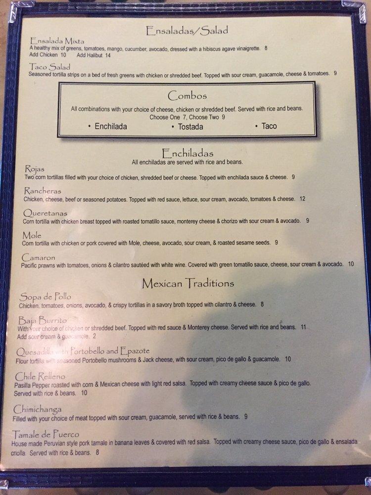 Menu at Hola Restaurant, Bend