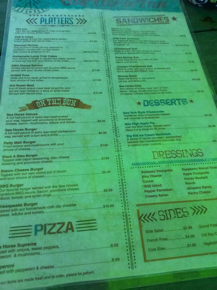 Menu at The Sea Horse Inn pub & bar, Dundalk