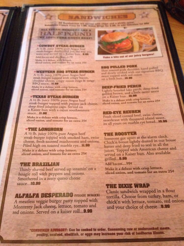 Menu at Dixie Saloon pub & bar, Mackinaw City, 401 E Central Ave