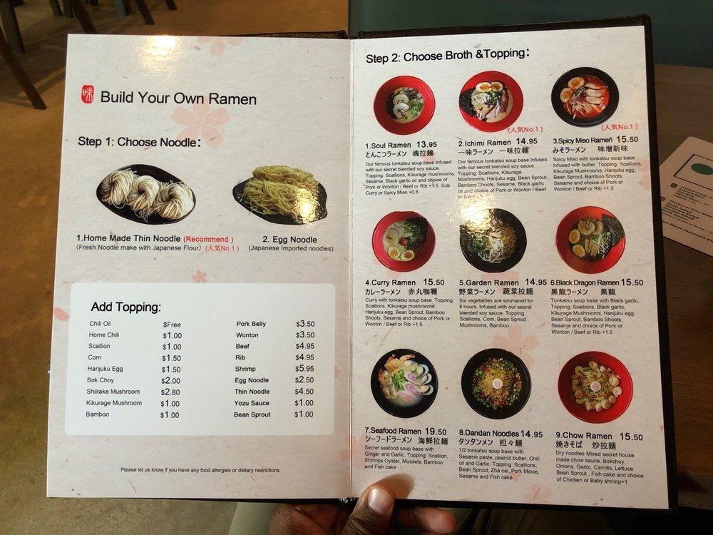 Menu at Ichimi MIA restaurant, Miami