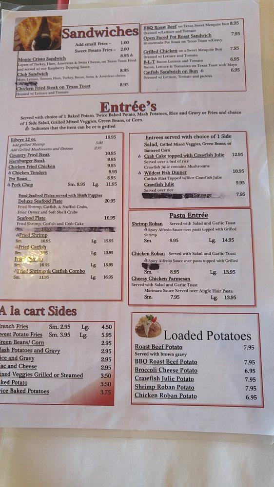 Menu at Me'Pa's Diner restaurant, Central