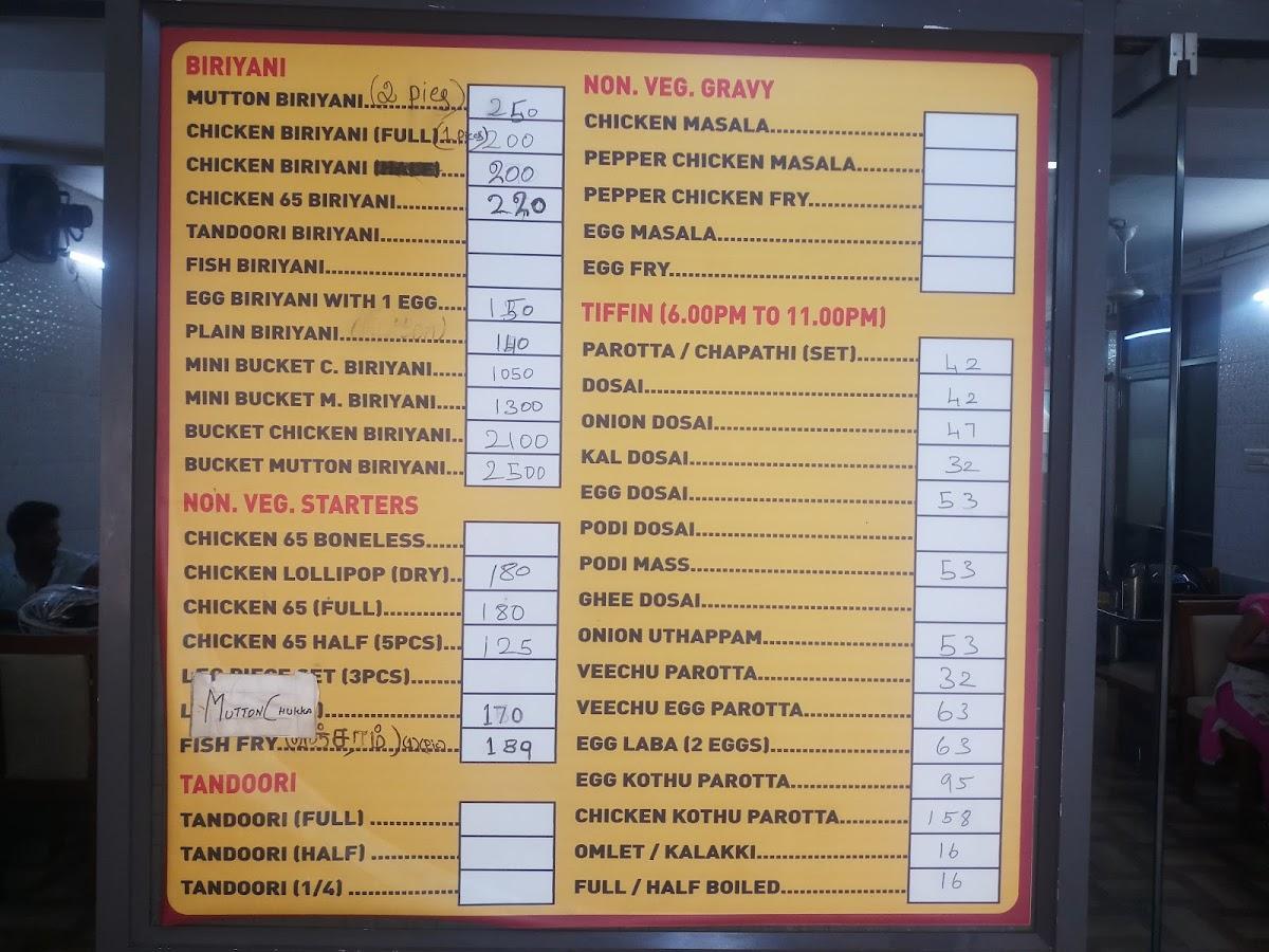Menu at Salem RR Biryani, Chennai, 5
