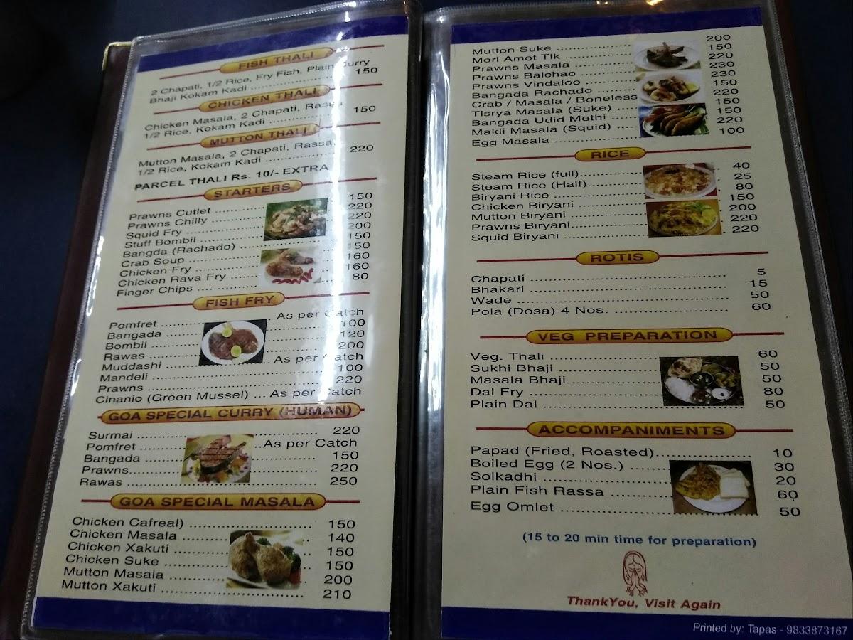 Menu at Sushigad Gomantak Goan Foods, Mumbai