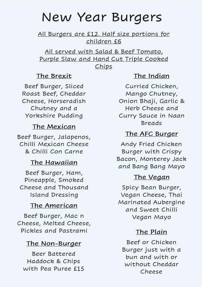 Menu at The Five Bells pub & bar, Chailey