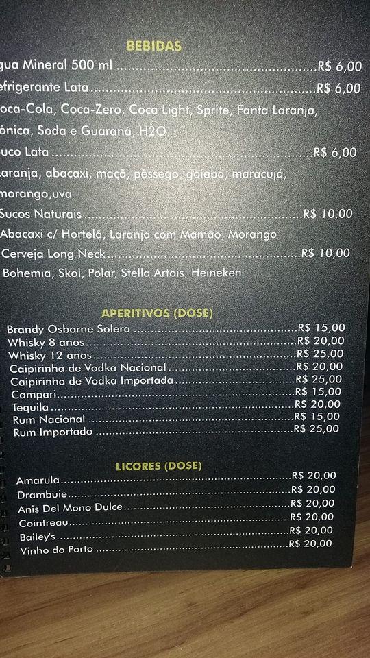 Carta de Gruta Azul Club e Restaurante, Porto Alegre