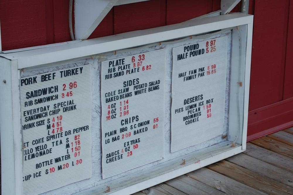 Menu at Porky's Pit BBQ, Manchester
