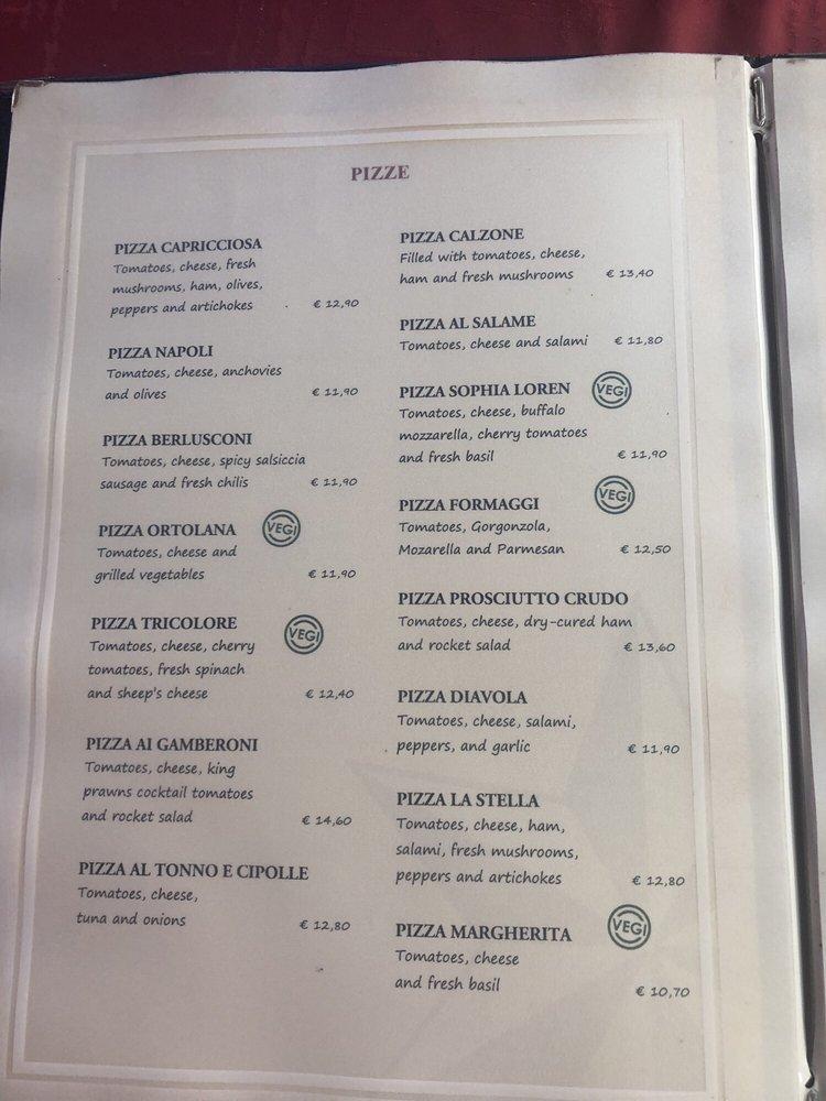 Speisekarte von Trattoria La Stella pizza, Salzburg