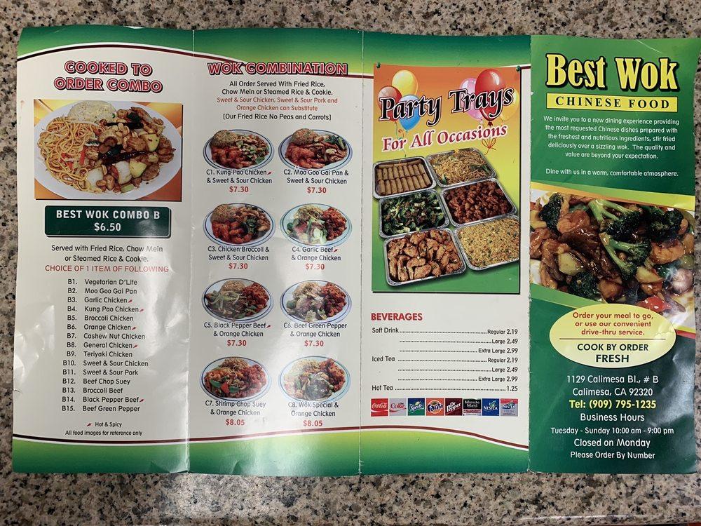 Menu at Best Wok restaurant, Calimesa